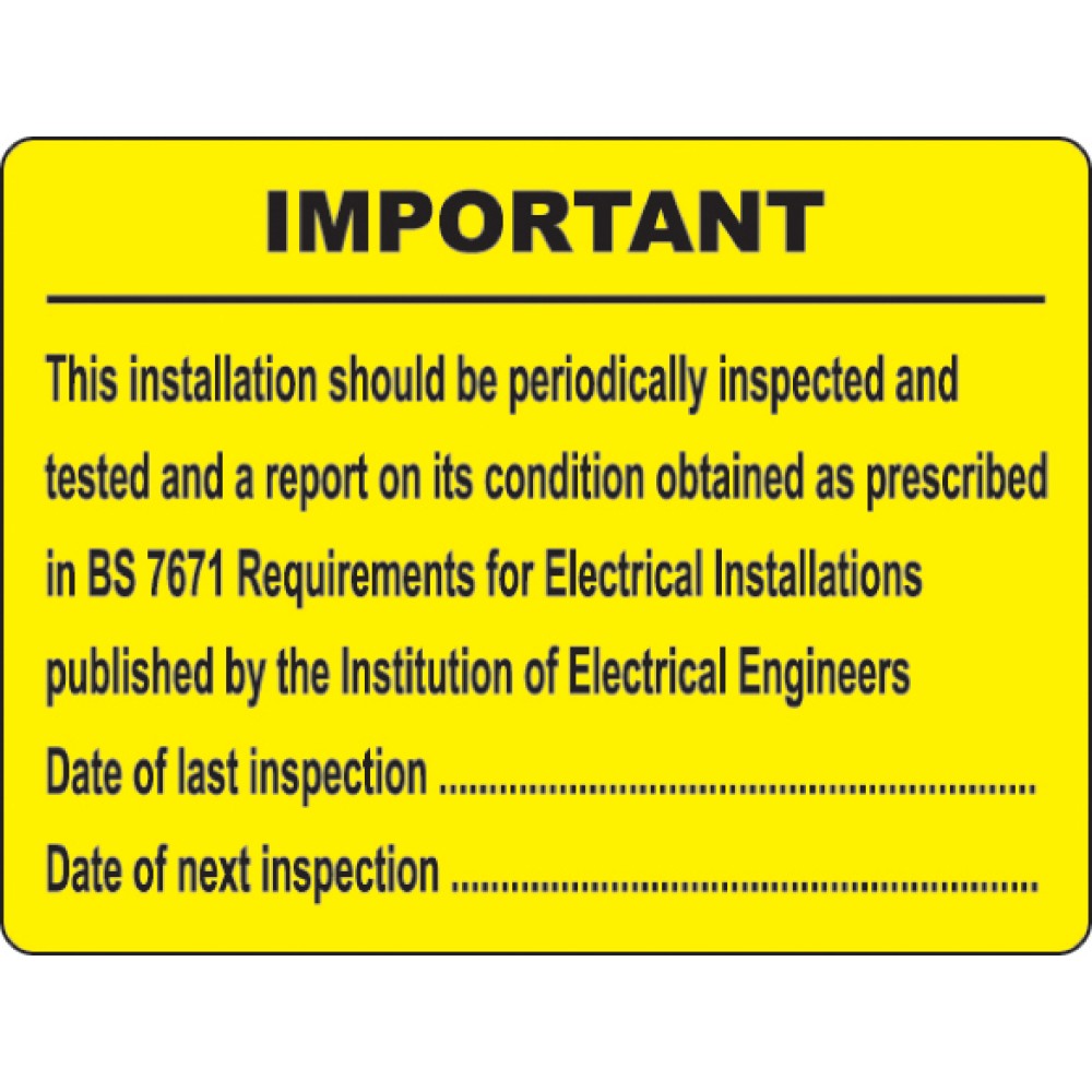 Periodic Inspection Labels